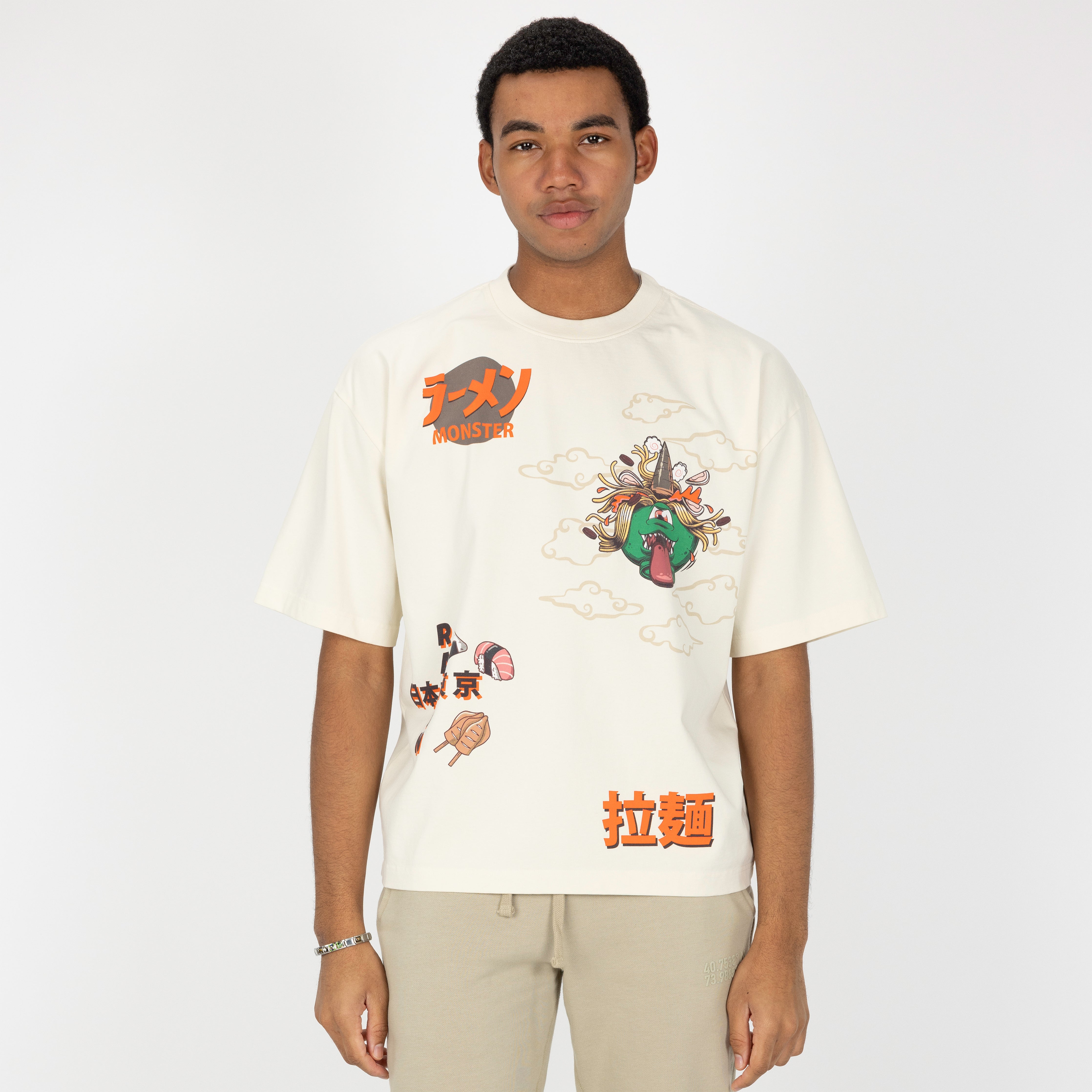 Premium Heavy Cotton Boxy Fit Discharge Print Tee - Babys Breath / Ram ...