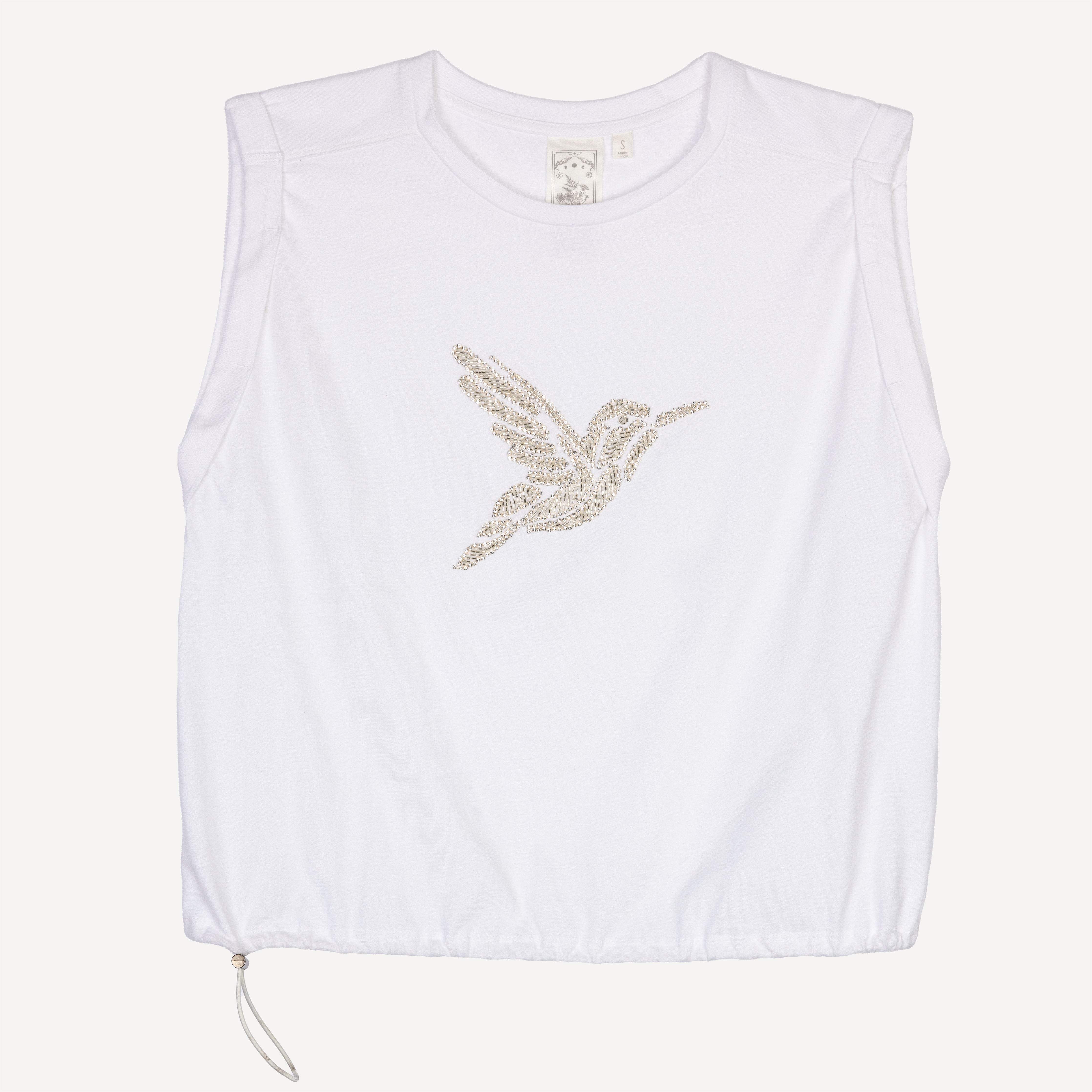 Womens Rolled Sleeve Muscle Tank - White – Ravelheart